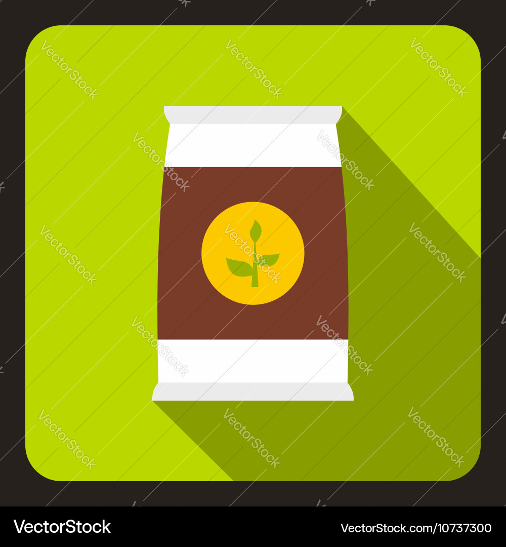 Seeds bag icon in flat style Royalty Free Vector Image