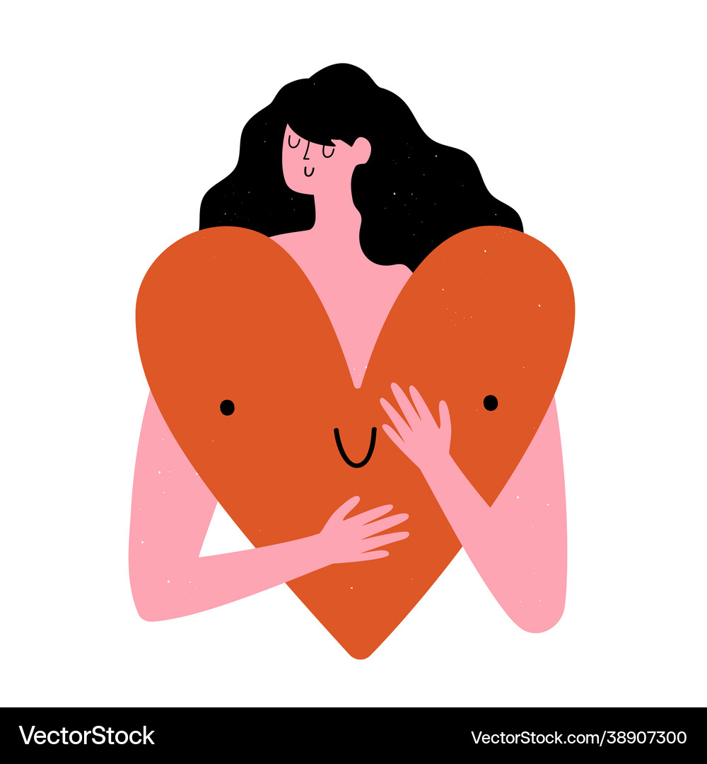 Self Love Heart Illustration Royalty Free Vector Image