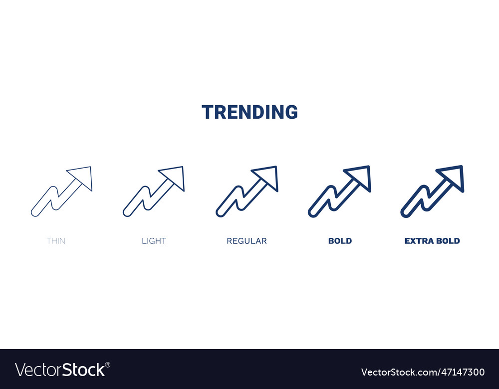Trending icon thin light regular bold black Vector Image