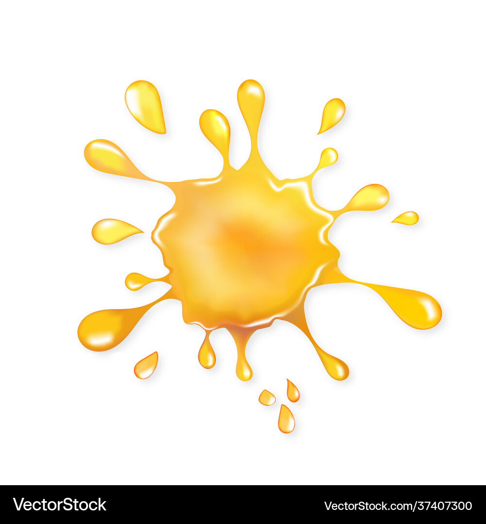 Yellow blob glossy slime blot Royalty Free Vector Image