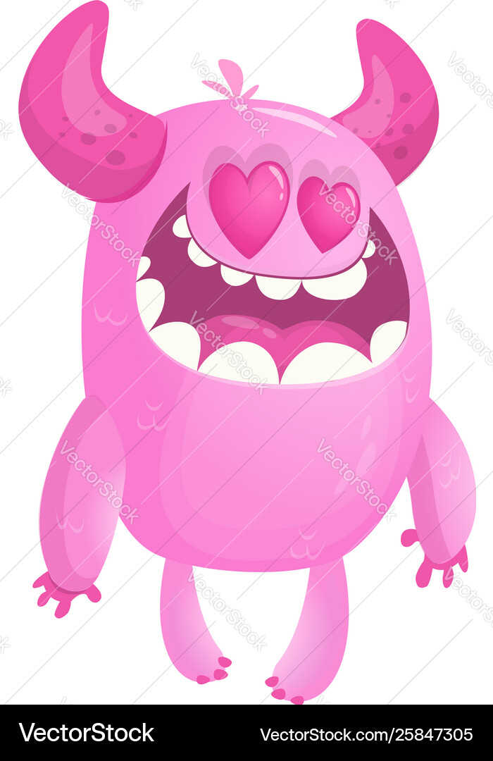 Cartoon monster in love Royalty Free Vector Image
