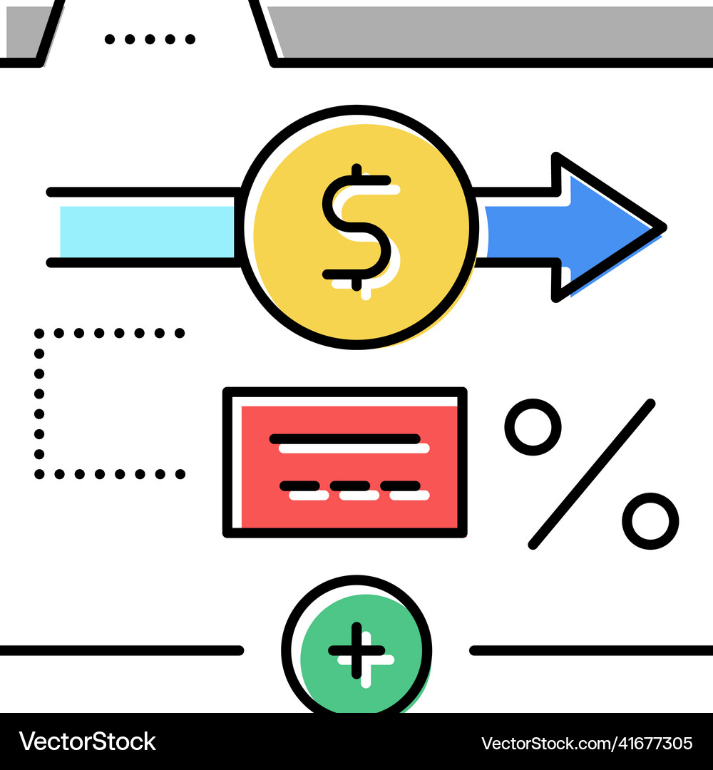 Commission money color icon Royalty Free Vector Image