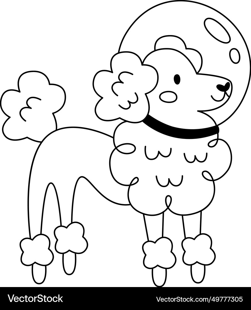 Dog astronaut outline Royalty Free Vector Image