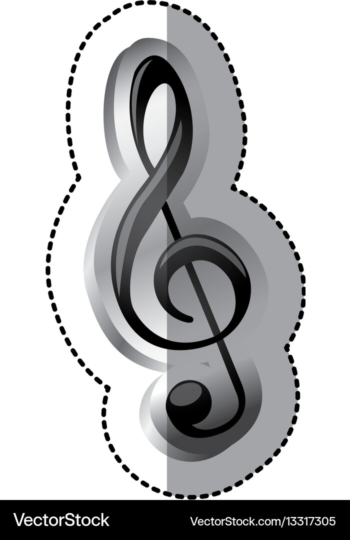 Emblem music symbol icon Royalty Free Vector Image