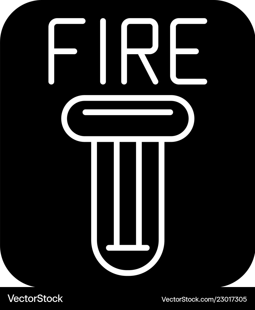Fire safety black icon sign on isolated Royalty Free Vector