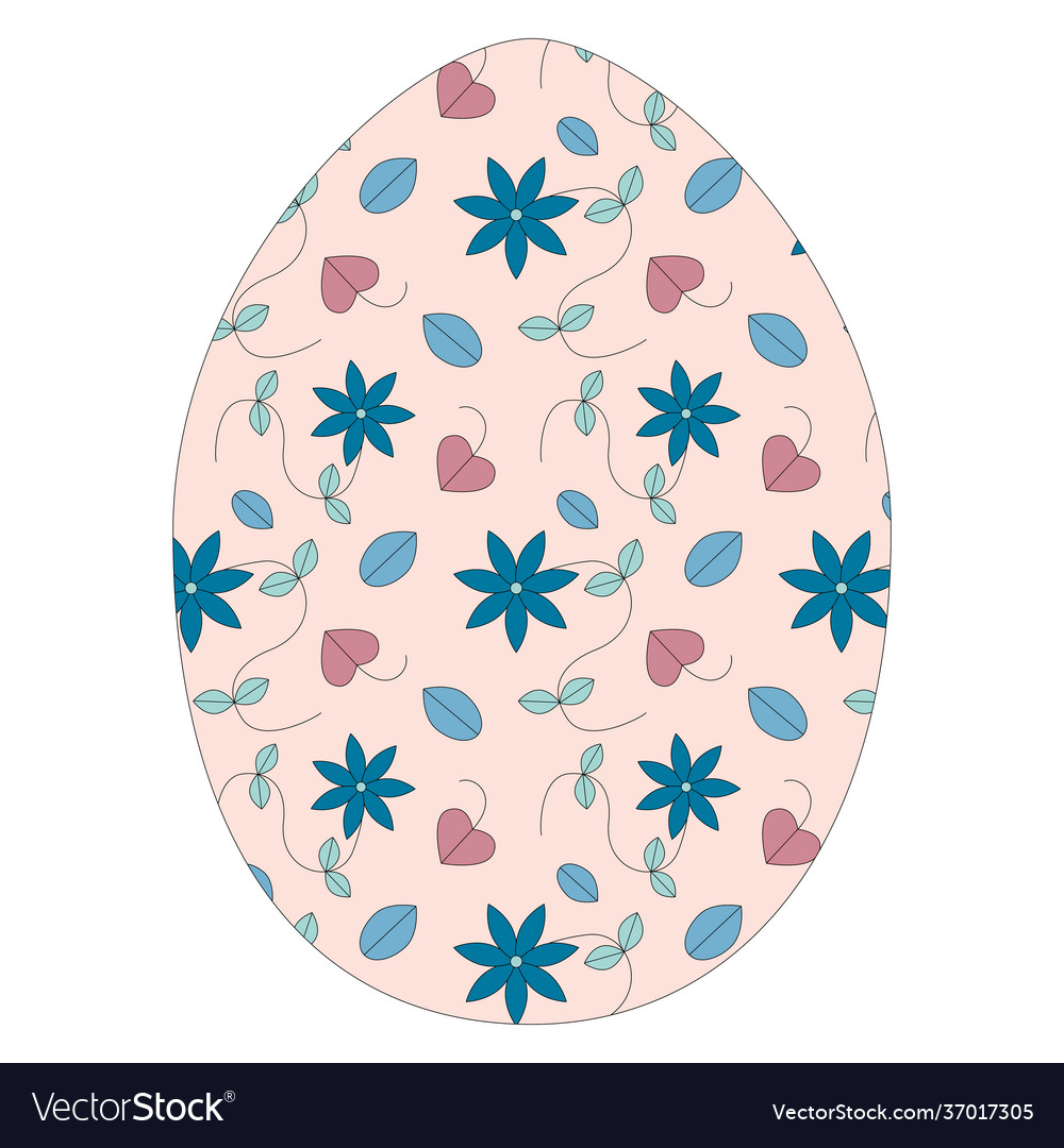 Floral patterned easter egg Royalty Free Vector Image