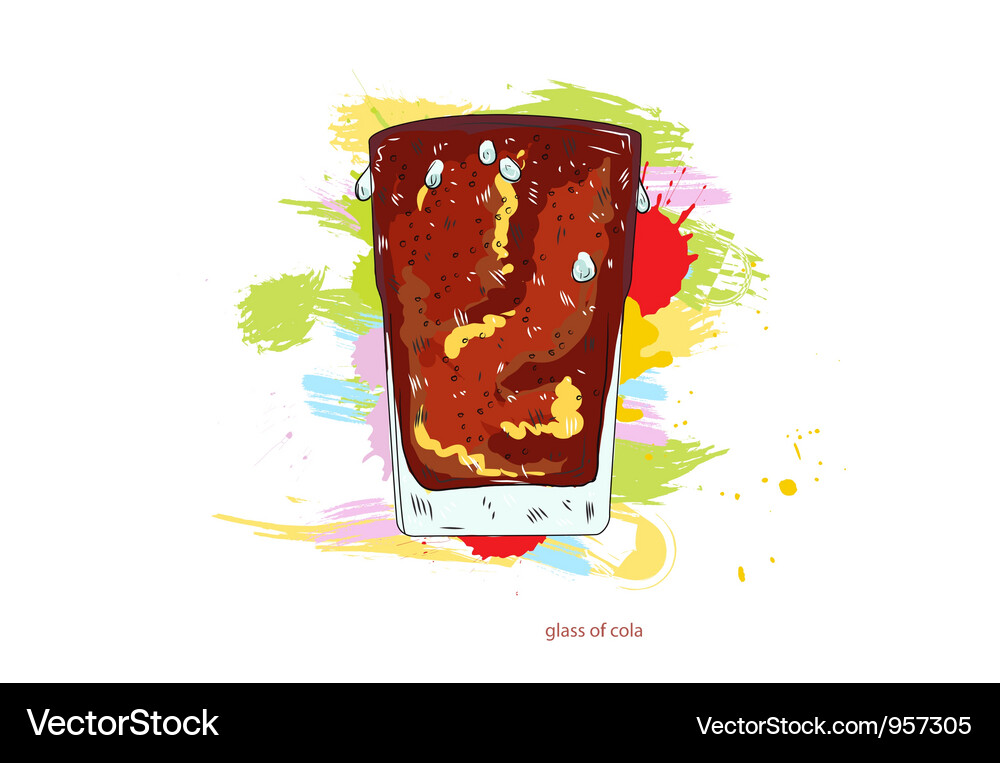 Glass of cola Royalty Free Vector Image - VectorStock