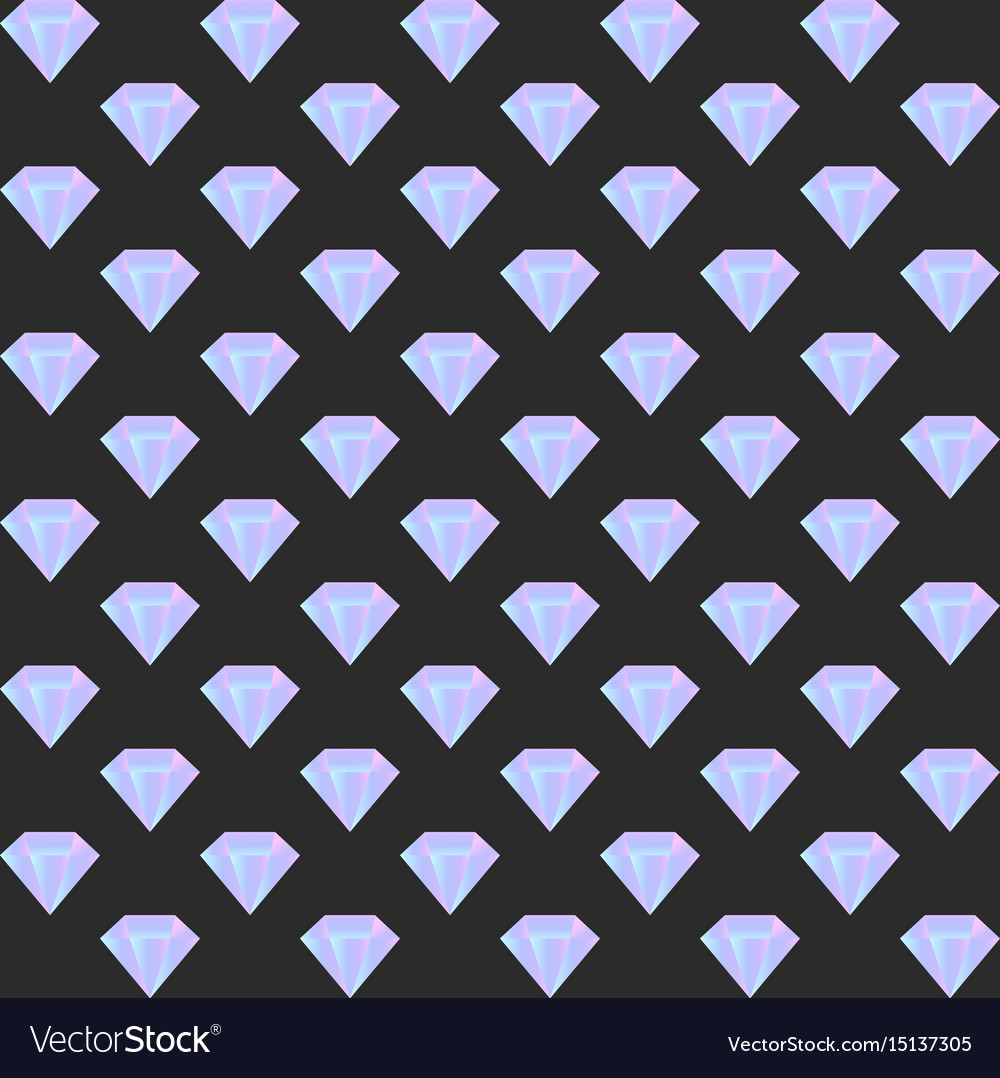 Gradient diamond seamless pattern on the dark Vector Image