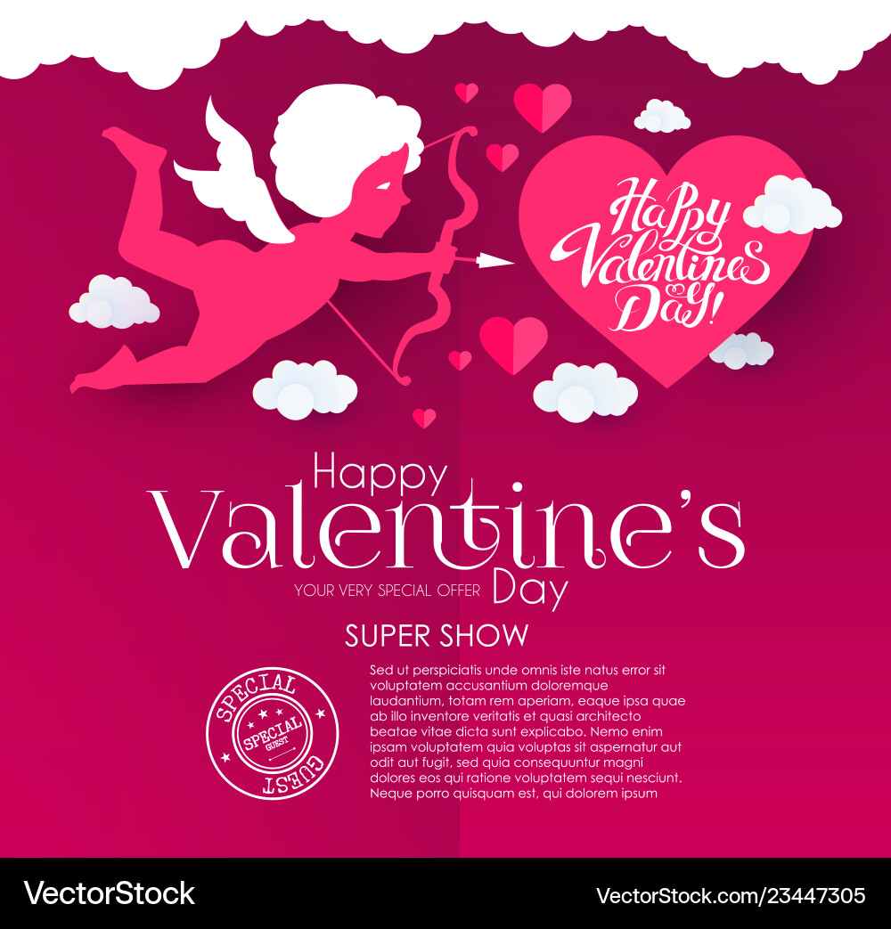 Happy valentine s day cute design template Vector Image