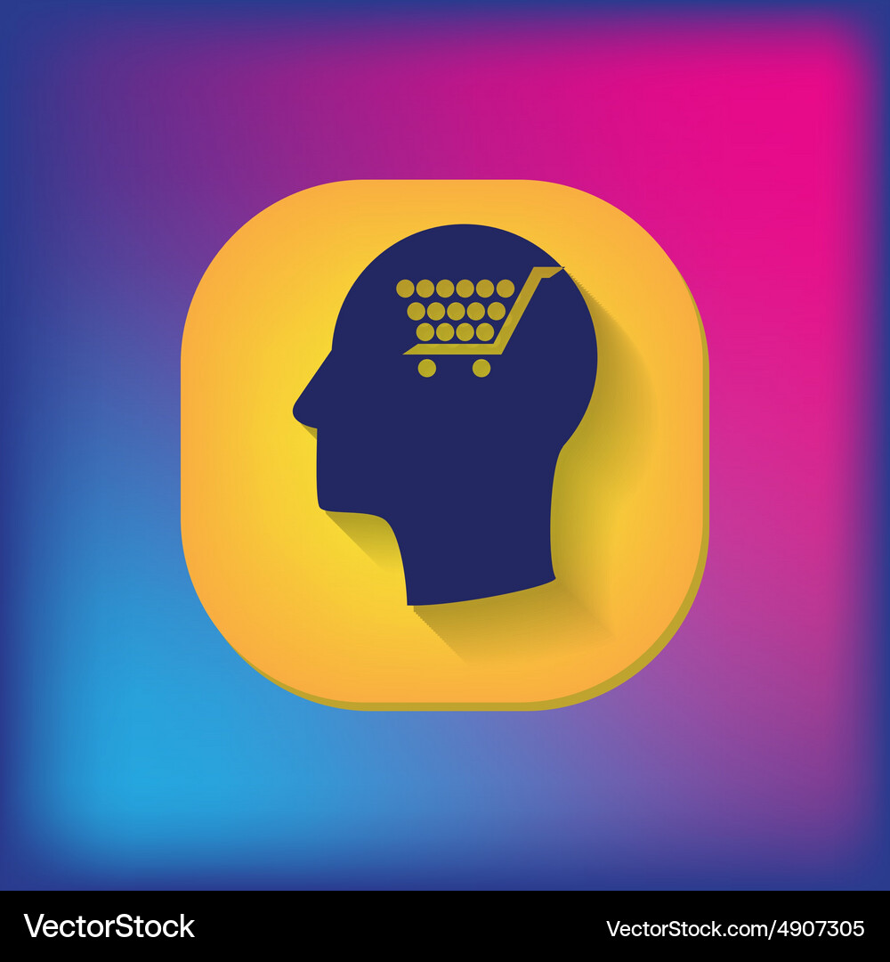 Icon head think silhouette man and his mind about Vector Image