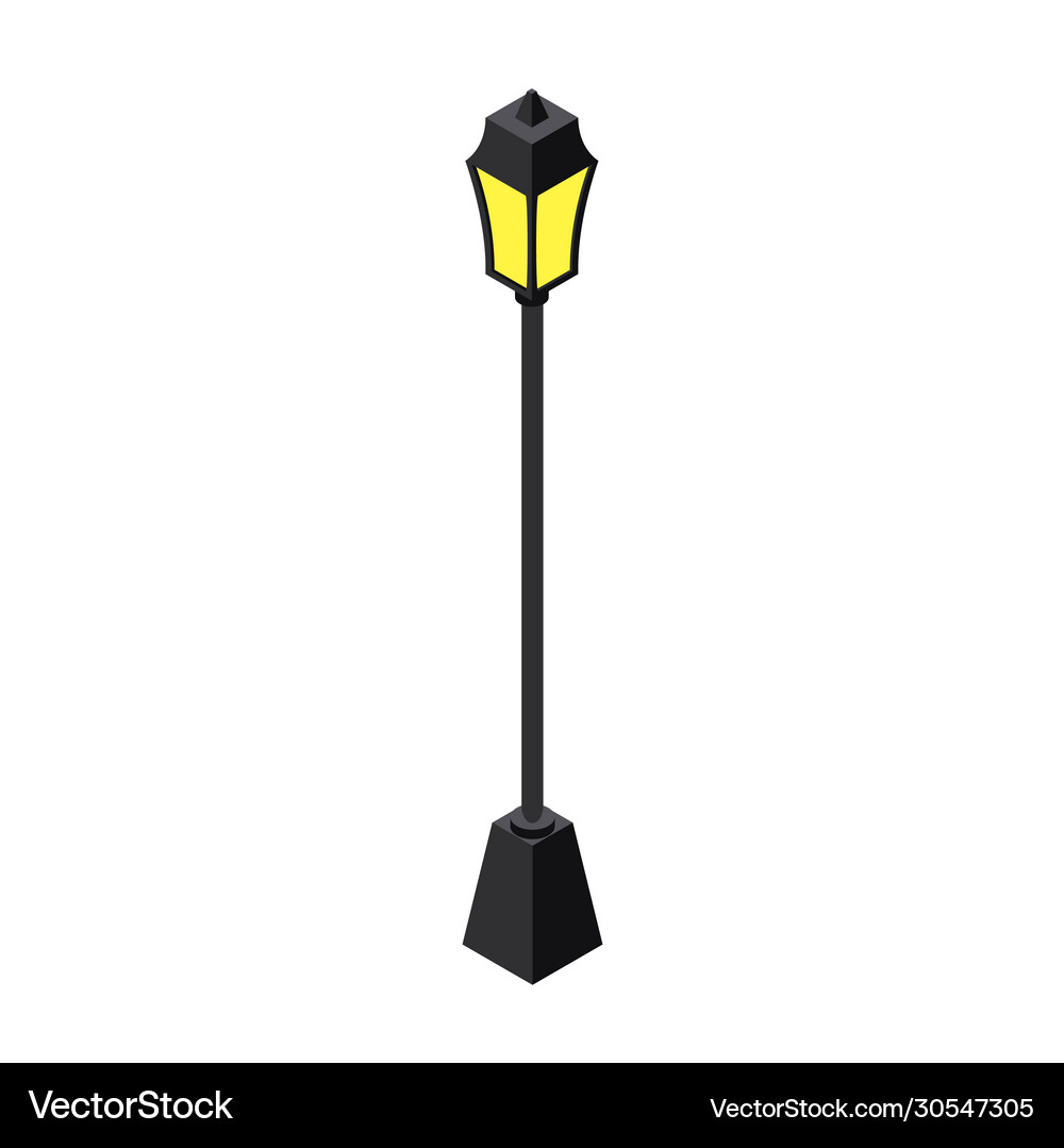 Lamp post street road on white background Vector Image
