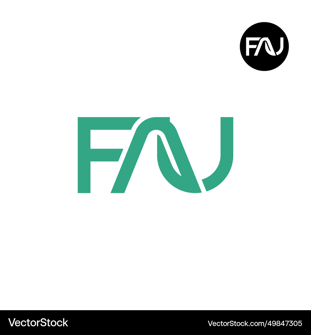 Letter fau monogram logo design Royalty Free Vector Image