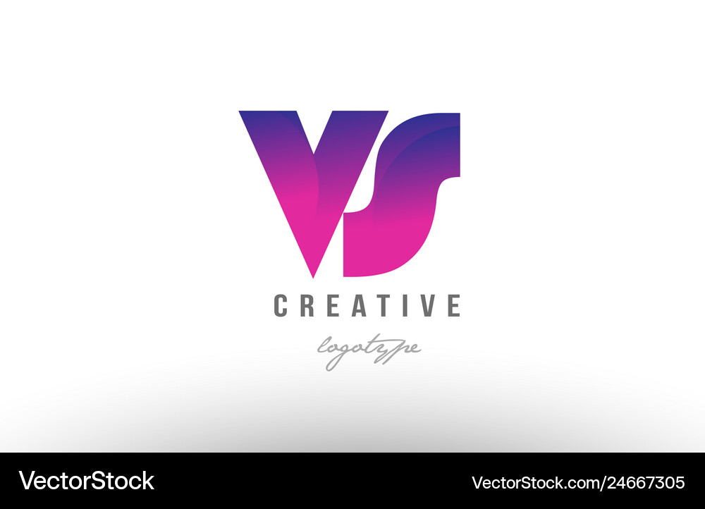 Pink gradient vs v s alphabet letter logo Vector Image