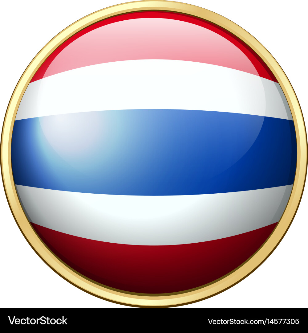 Thailand flag on round badge Royalty Free Vector Image