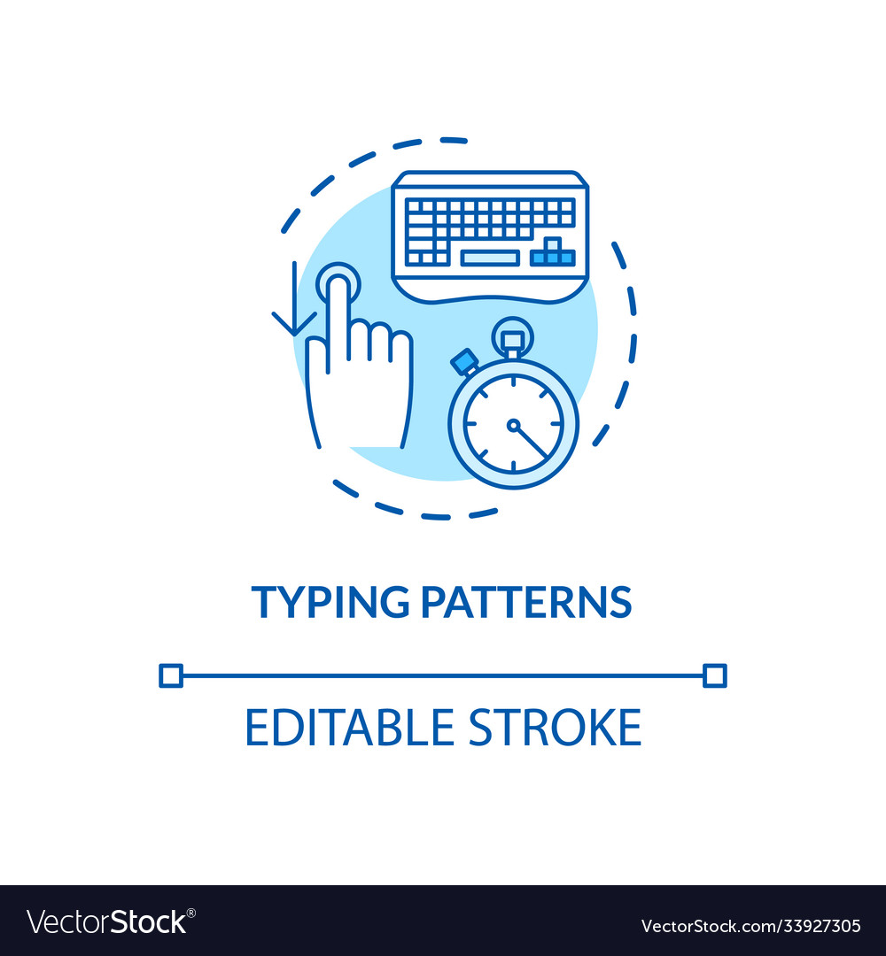 Typing patterns concept icon Royalty Free Vector Image