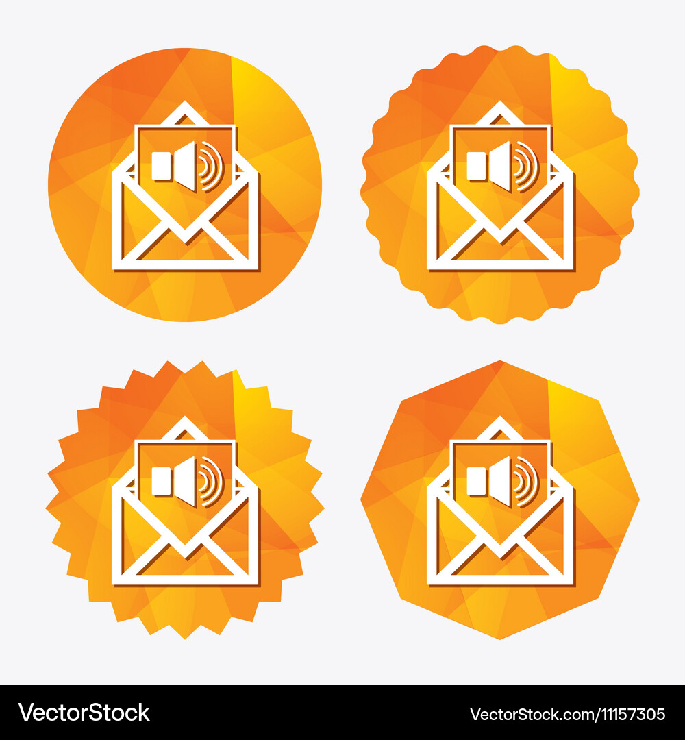 Voice mail icon speaker symbol audio message Vector Image