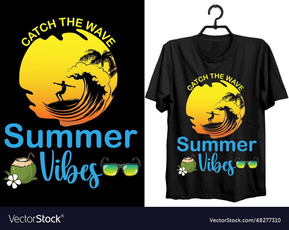 Catch The Wave Summer Vibes Royalty Free Vector Image