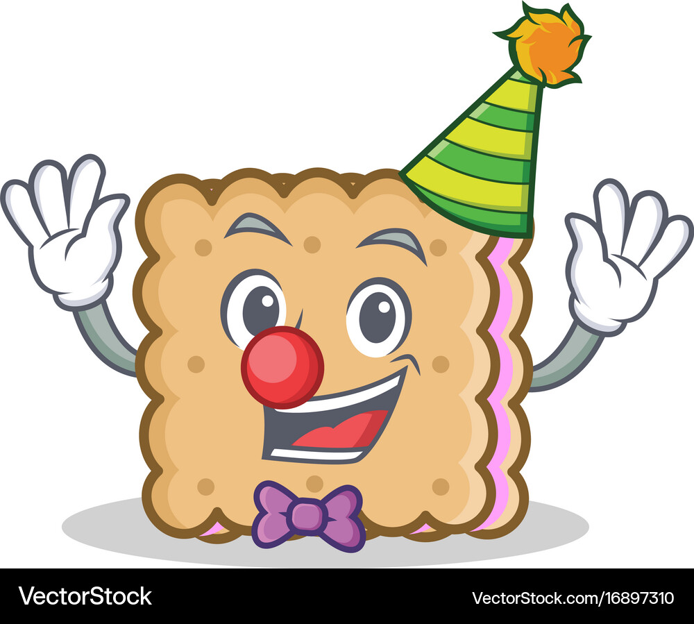 Clown biscuit cartoon character style Royalty Free Vector