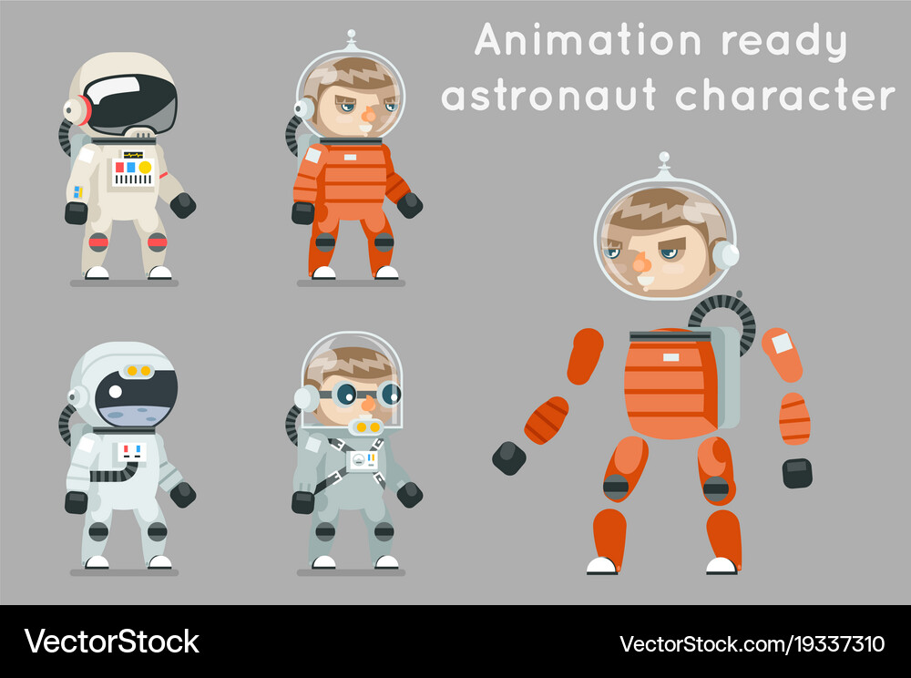 Cosmonaut astronaut spaceman space sci-fi icons Vector Image