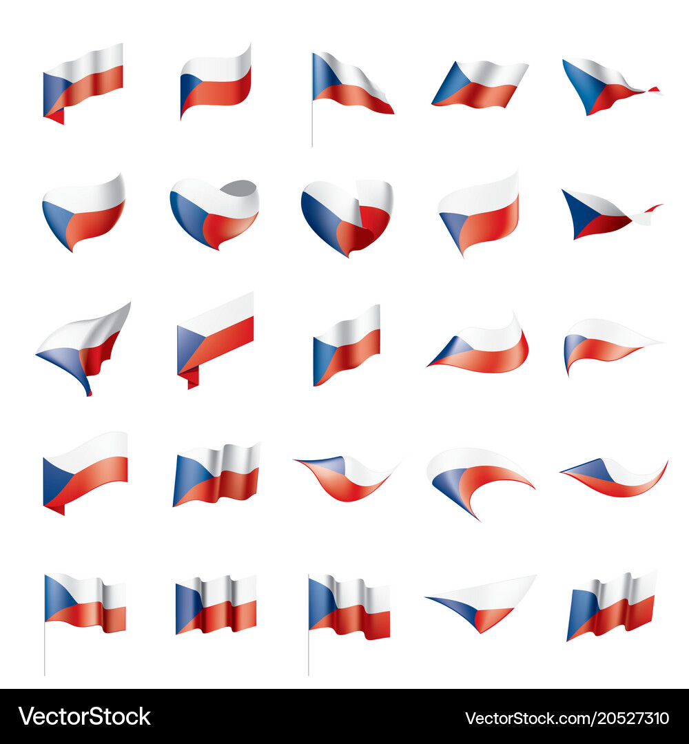 Czechia flag Royalty Free Vector Image - VectorStock