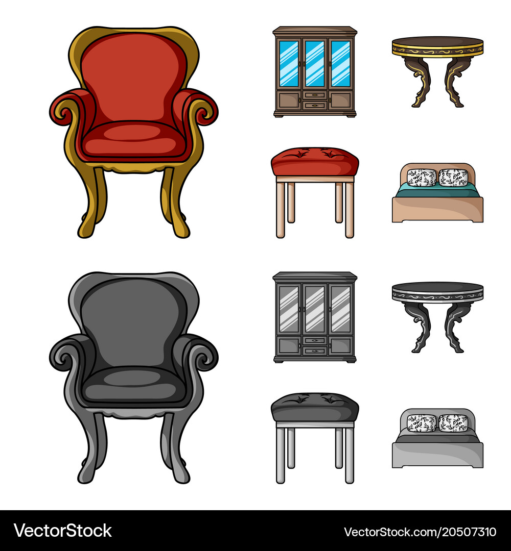 Furniture interior design chair Royalty Free Vector Image