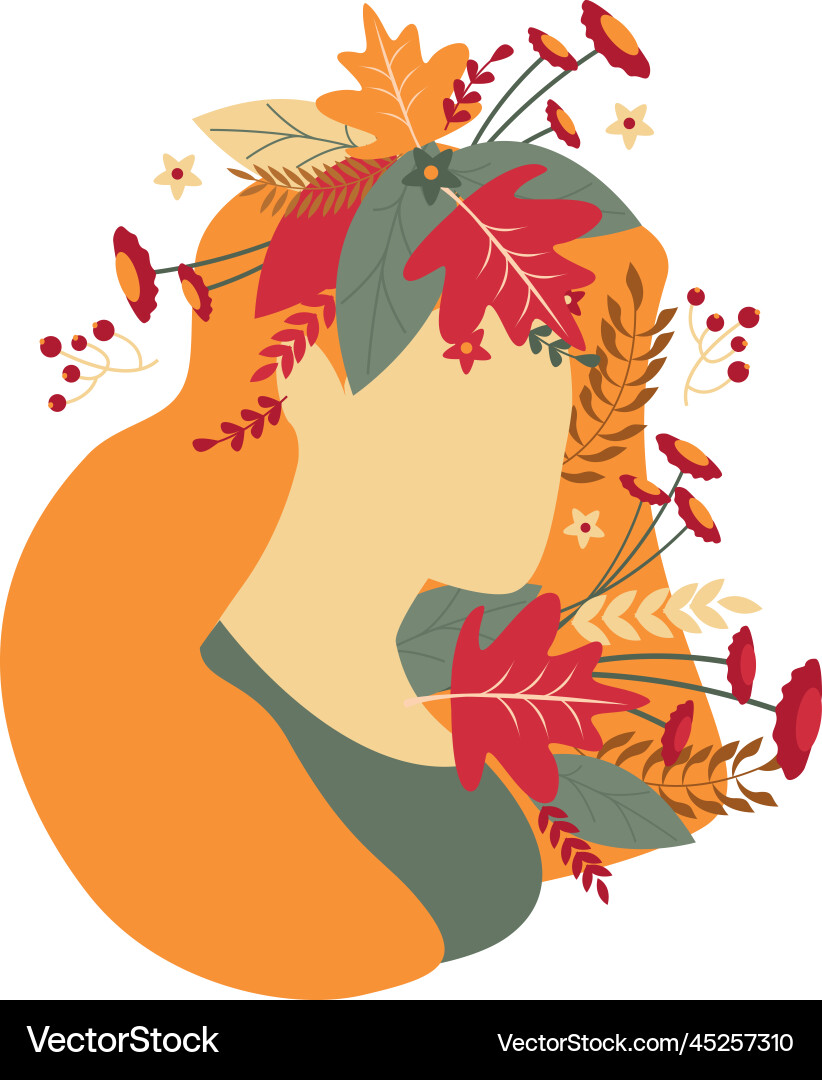 Girl with flowers Royalty Free Vector Image - VectorStock