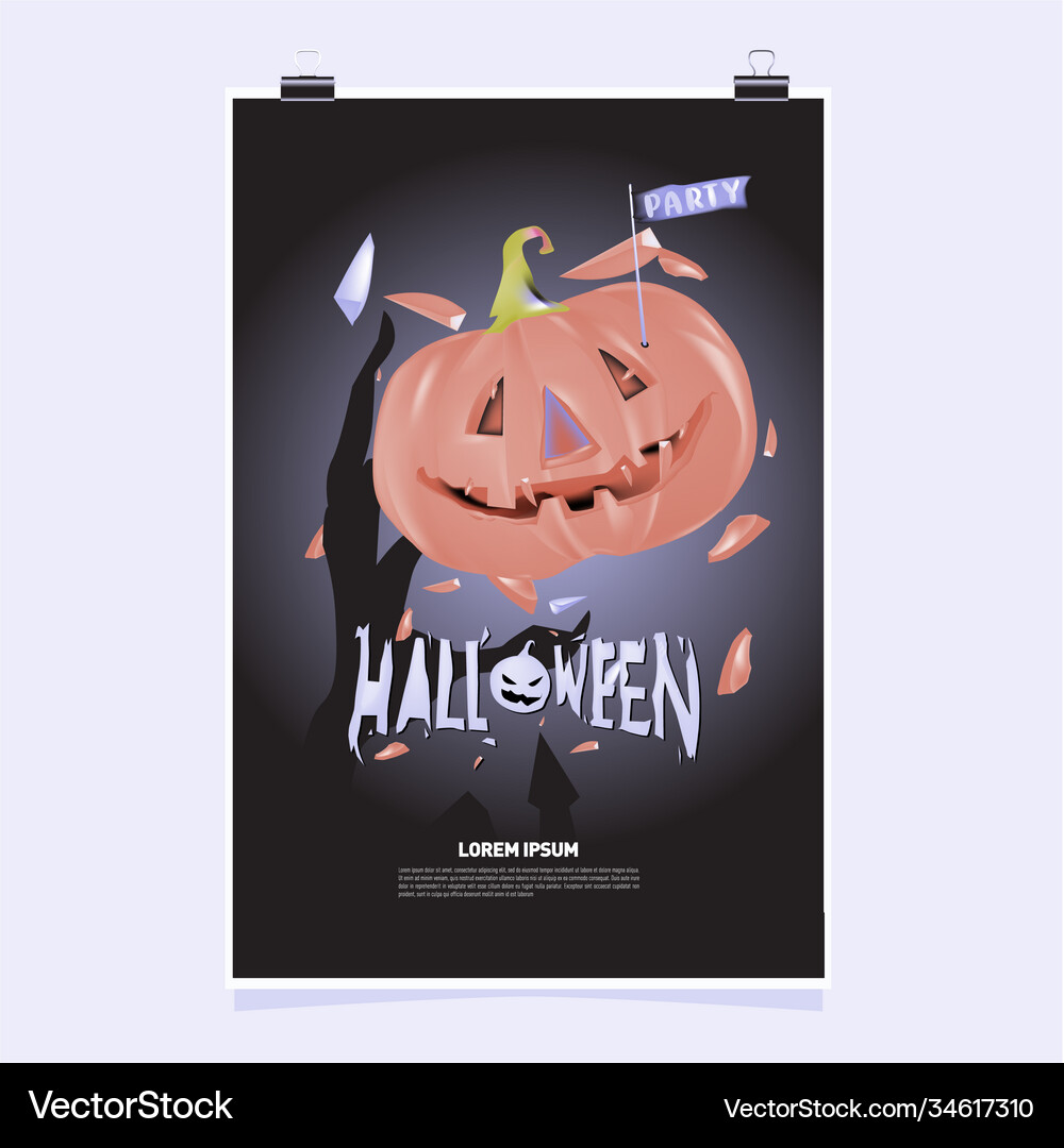 Happy halloween poster party Royalty Free Vector Image