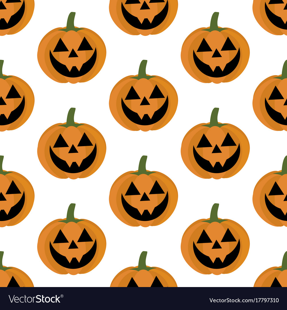 Jack-o-lantern pumpkin pattern Royalty Free Vector Image