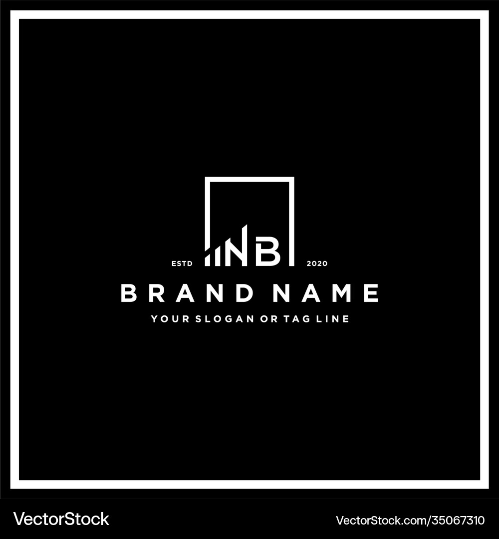 Letter nb square logo finance design Royalty Free Vector