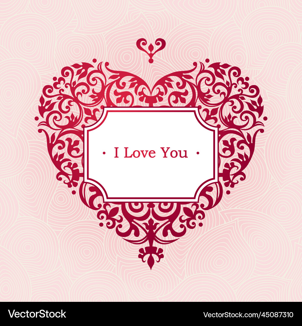Ornate heart in victorian style Royalty Free Vector Image