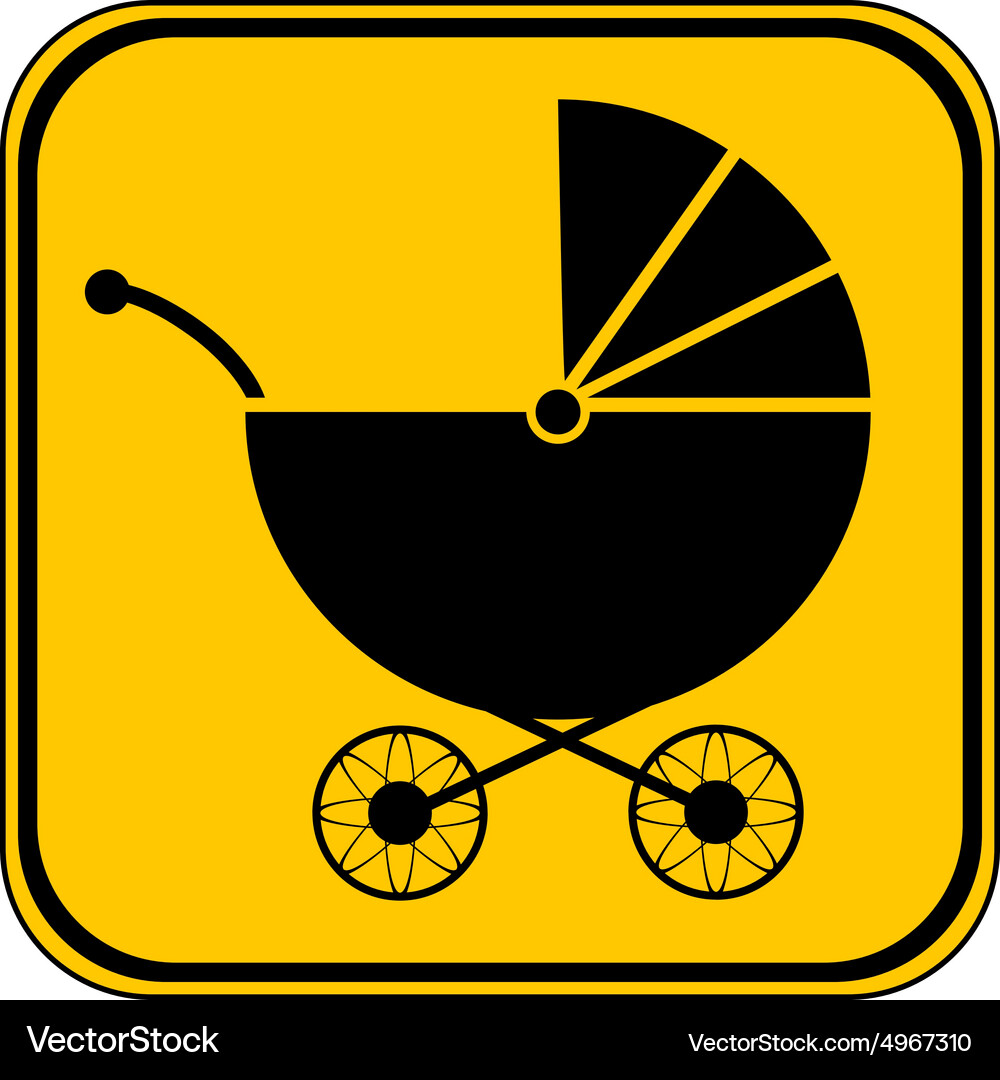 Pram button Royalty Free Vector Image - VectorStock