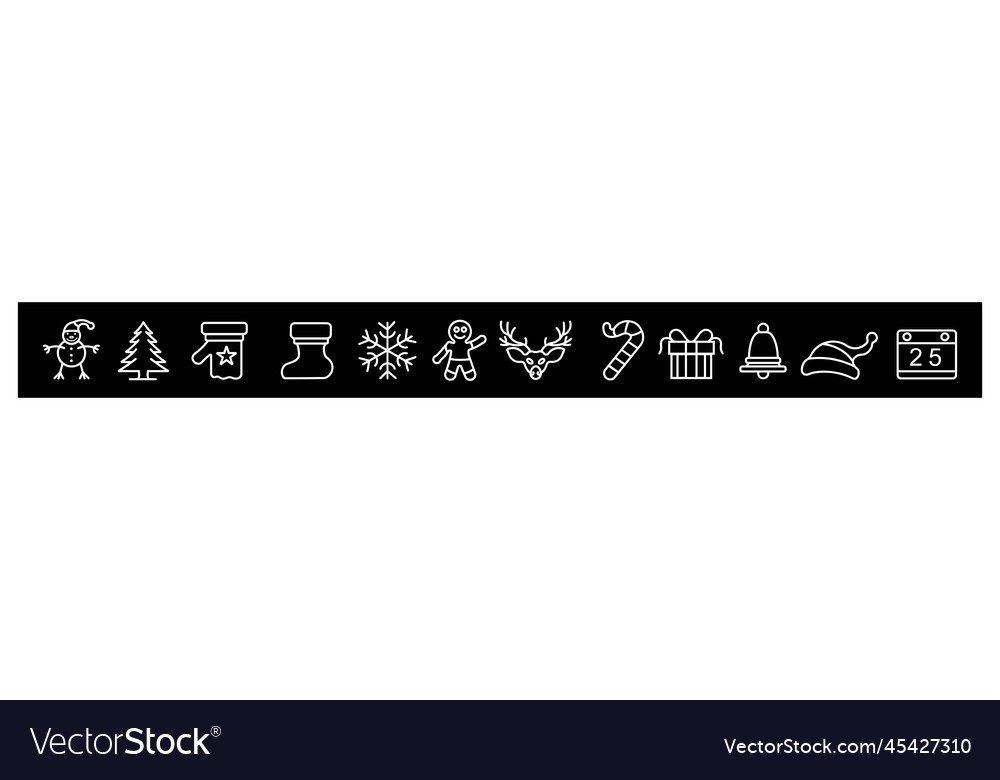 Set of flat and christmas icons Royalty Free Vector Image