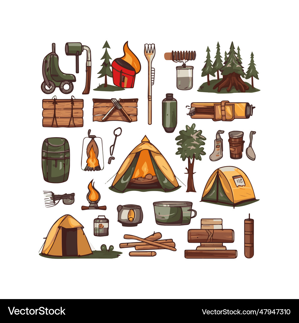 Cartoon Camping Equipment