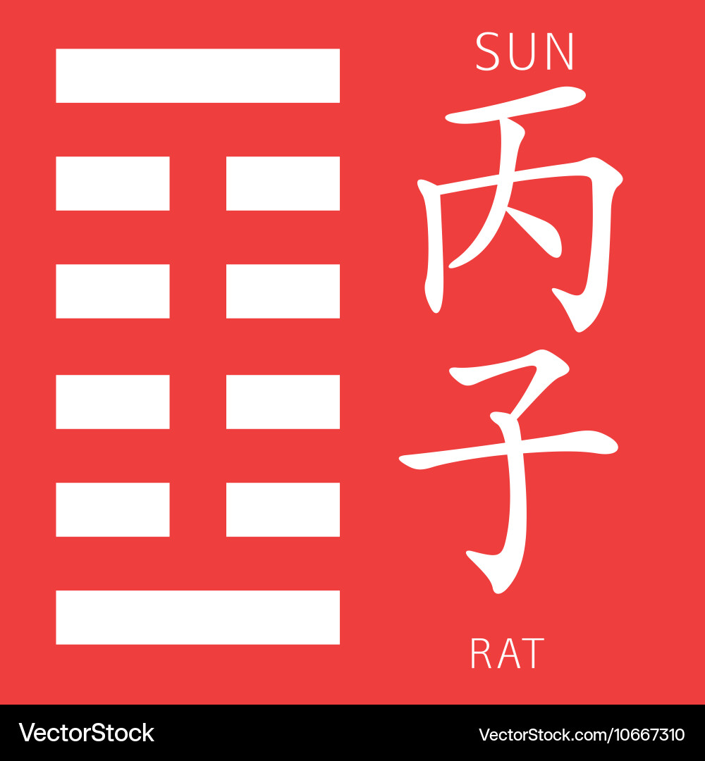 Symbol of i ching hexagram Royalty Free Vector Image