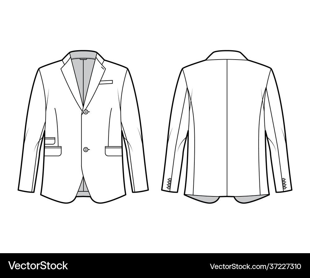Tailored jacket lounge suit technical fashion Vector Image