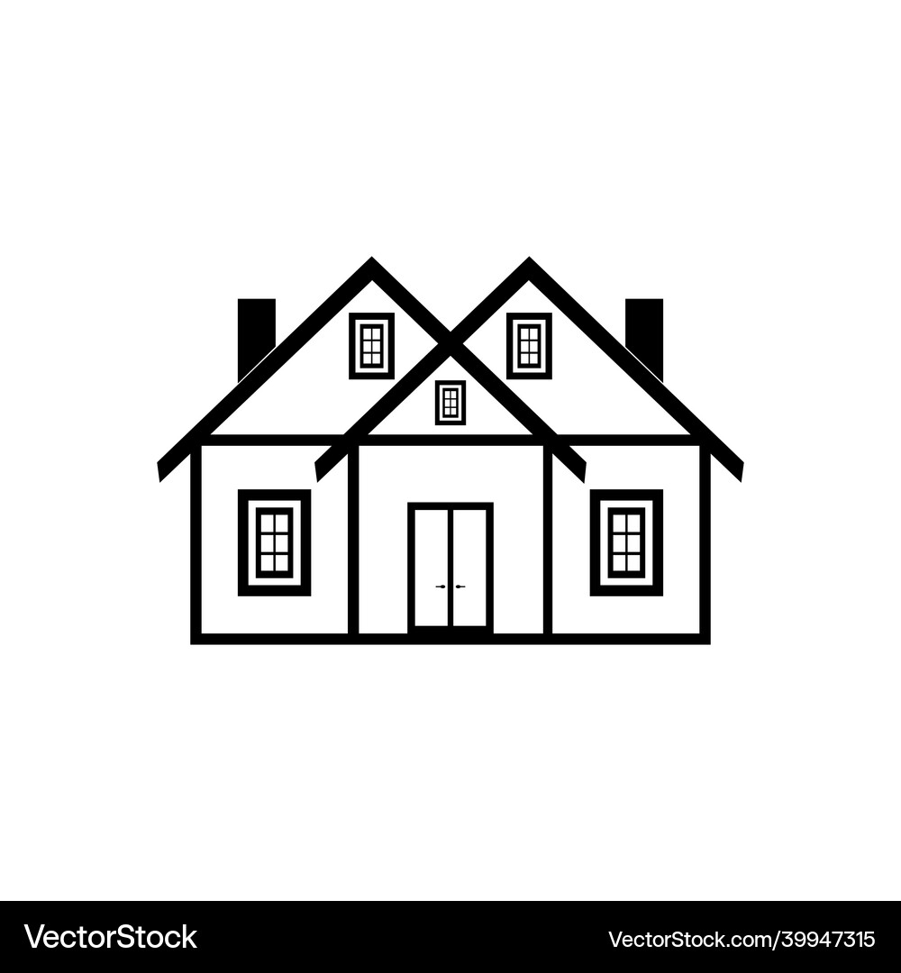 A house icon with large and small windows Vector Image