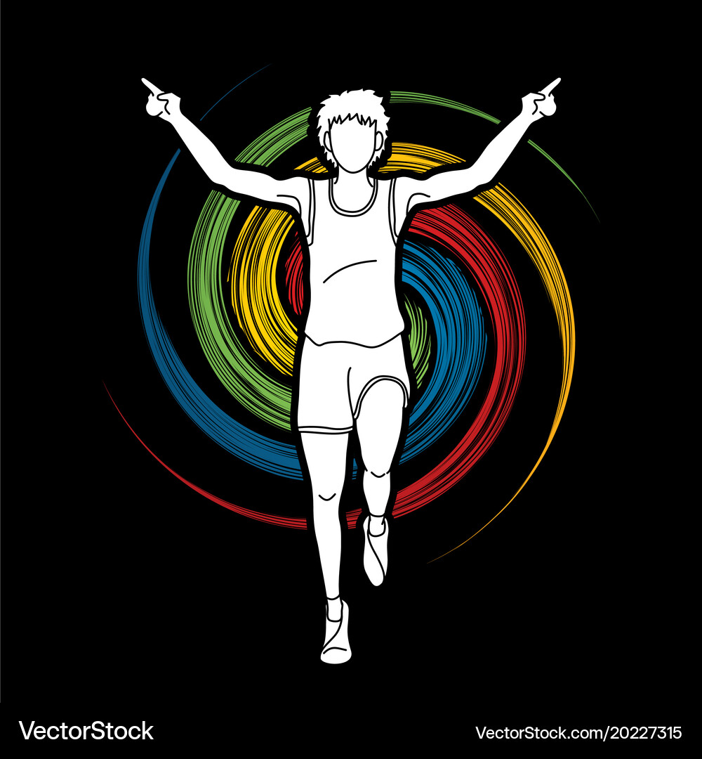 Athlete runner a man running the winner Royalty Free Vector