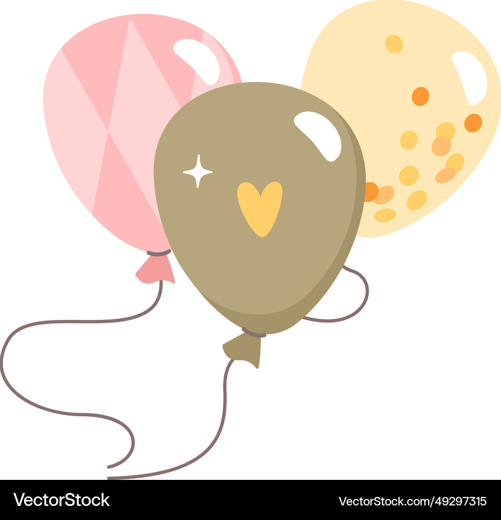 Balloons bouquet birthday Royalty Free Vector Image