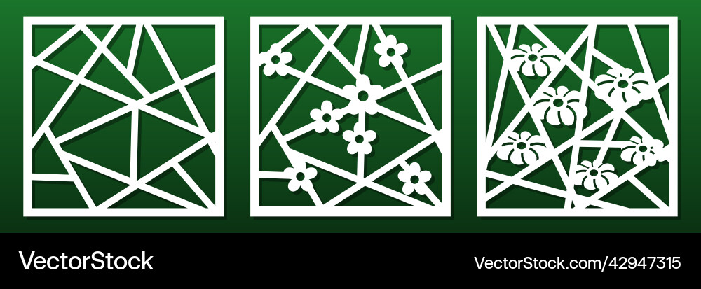 Cnc laser cut panels template for cutting Vector Image