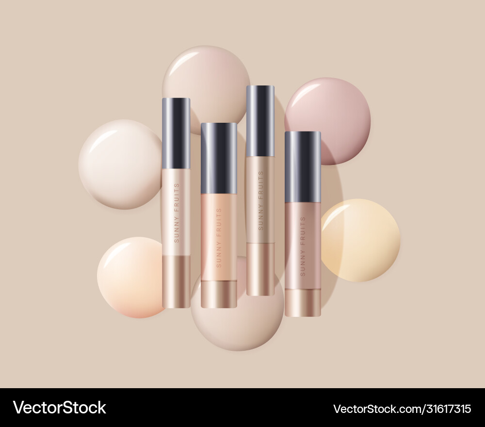 Concealer foundation cosmetic ads template Vector Image