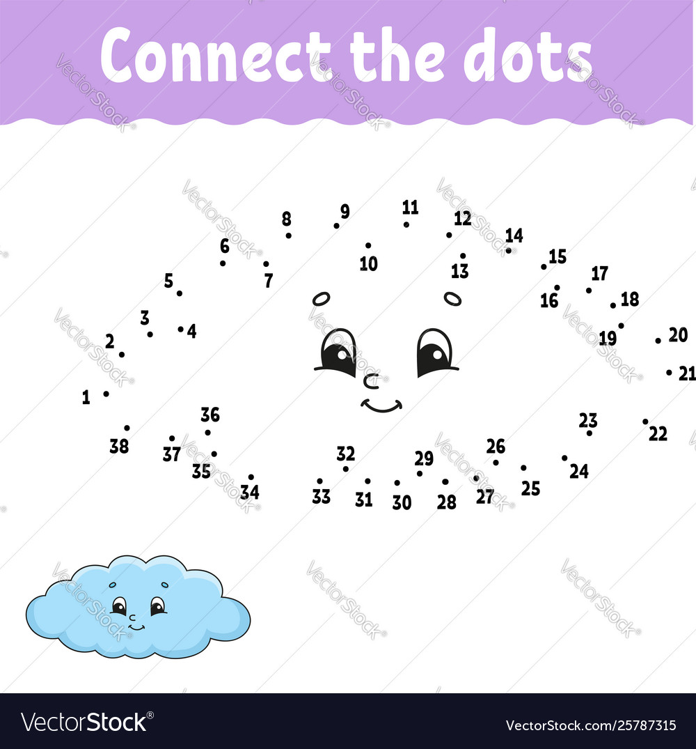 Dot to draw a line handwriting practice Royalty Free Vector