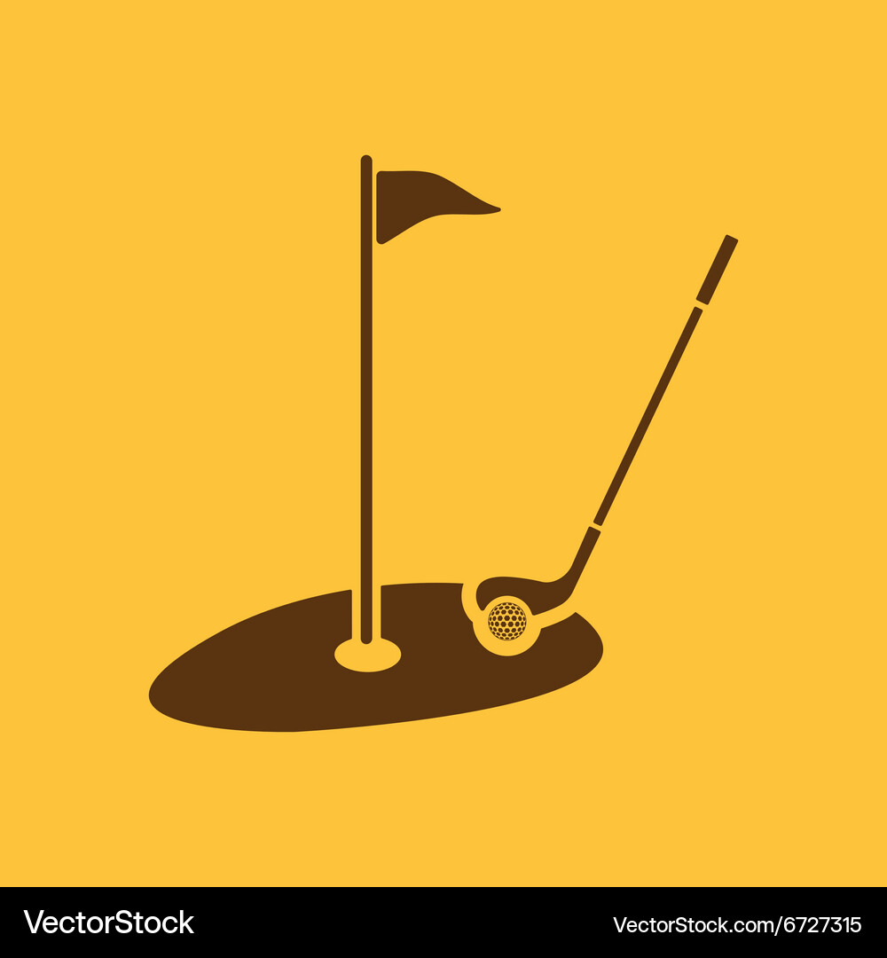 Golf icon sport symbol flat Royalty Free Vector Image