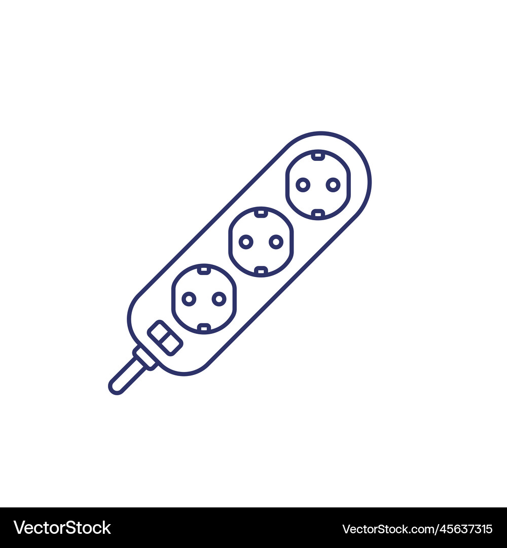 Power strip line icon on white Royalty Free Vector Image