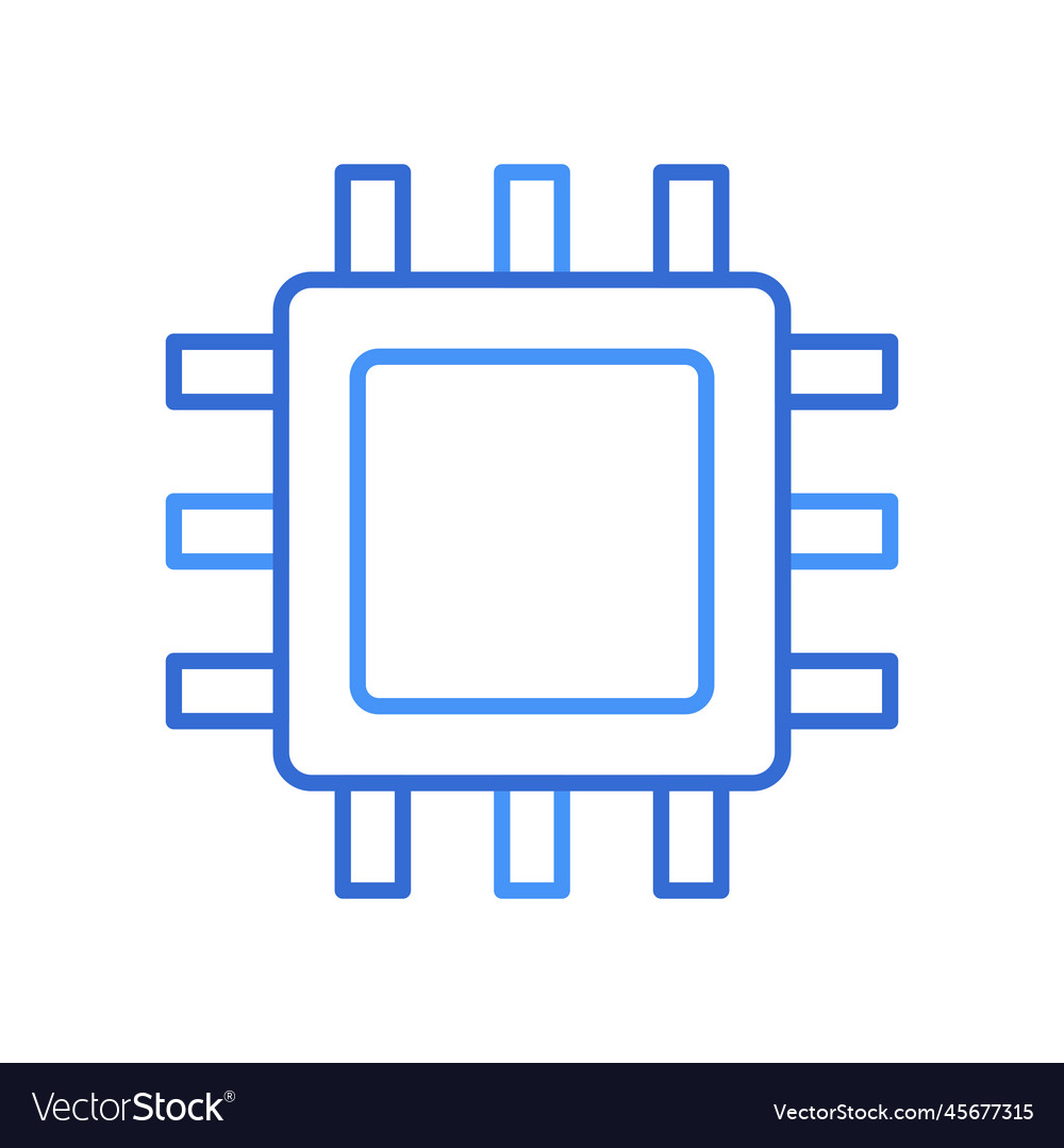 Processor technology icon with blue duotone style Vector Image