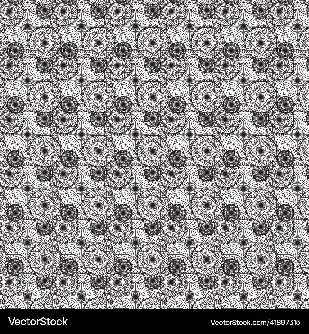 Seamless pattern of circles and gears on a white Vector Image