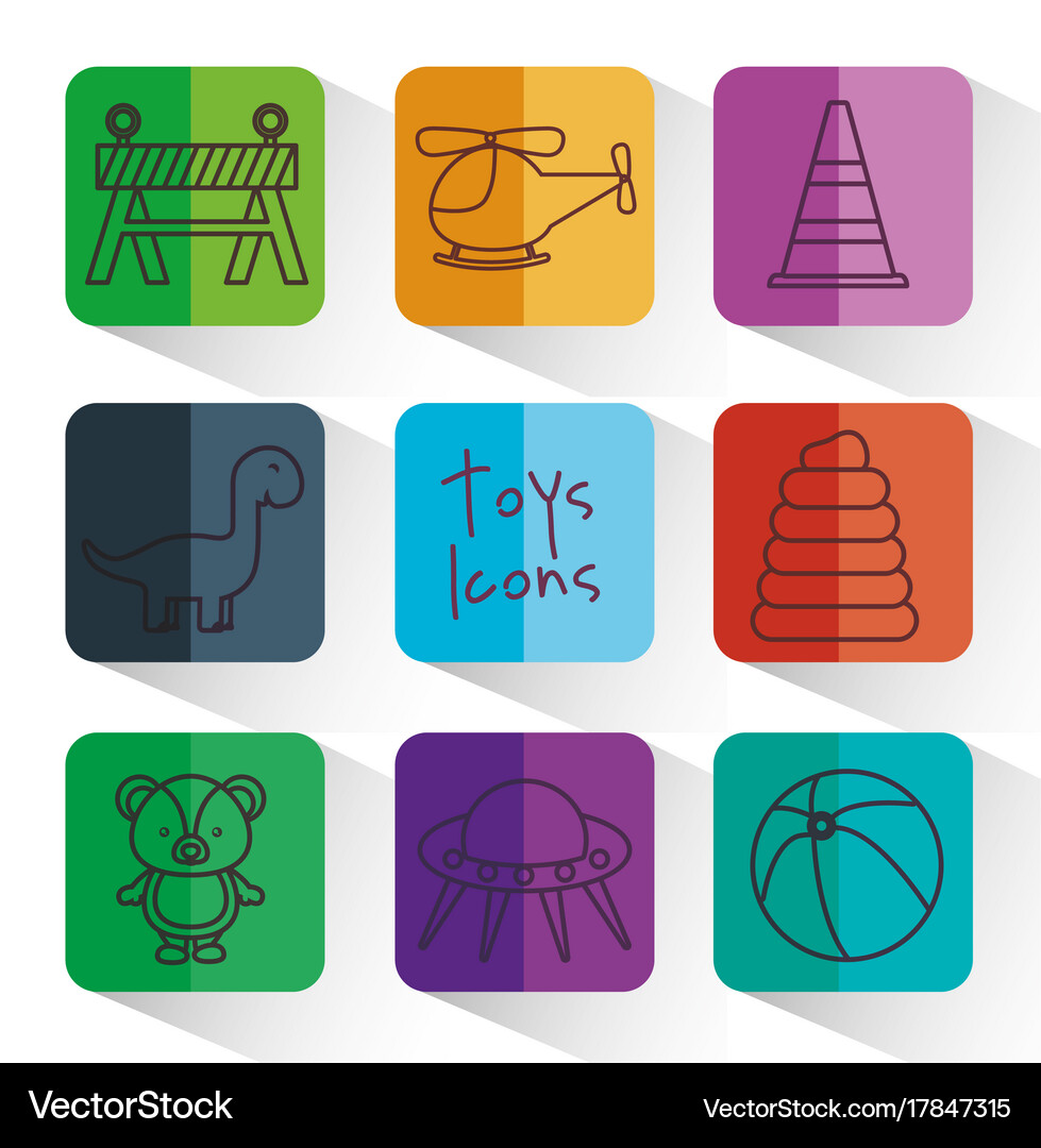 Toys icons design Royalty Free Vector Image - VectorStock