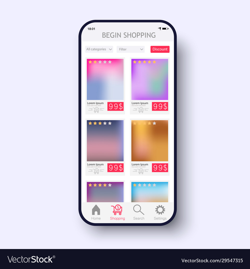 Ui ux gui flat screen design template for an Vector Image
