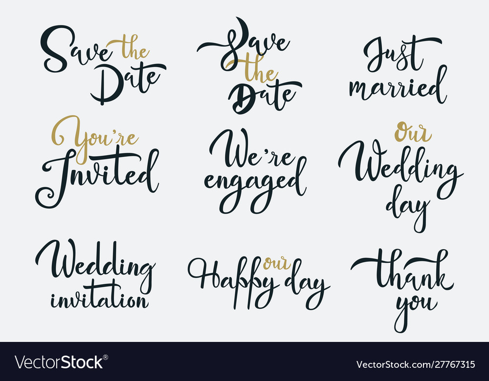 Wedding Invitations White Handwritten Royalty Free Vector