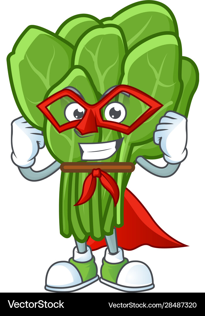 A cartoon spinach with super hero costume Vector Image