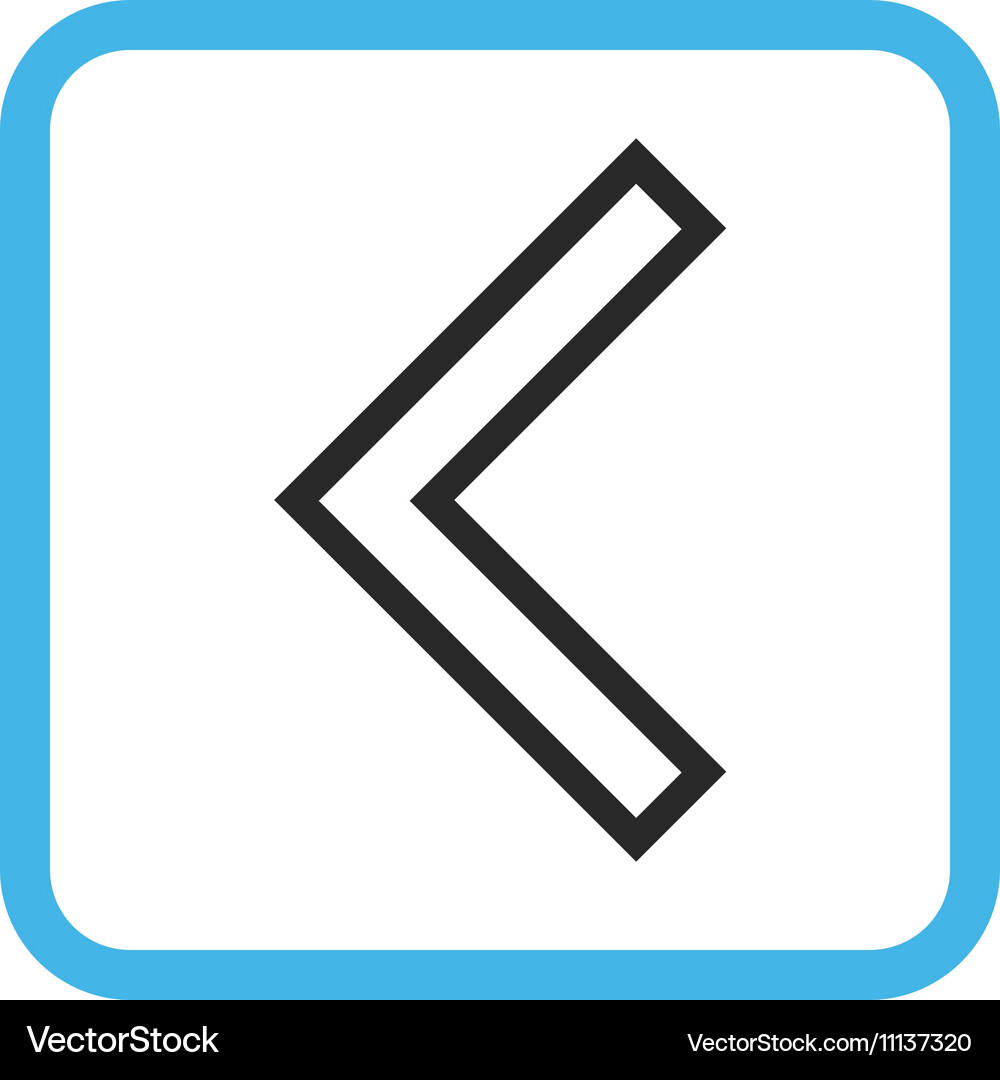 Arrowhead left icon in a frame Royalty Free Vector Image